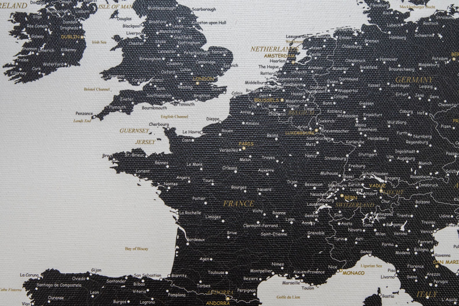 Europe Map on Canvas/push Pin Map on Canvas/100 Push Pins for - Etsy