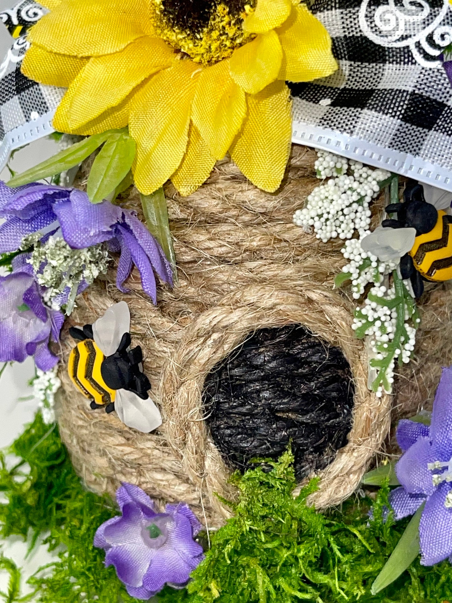 Mini Floral Bee Hive Skep, Bee Hive, Bee Lover Gifts, Gifts for Her ...