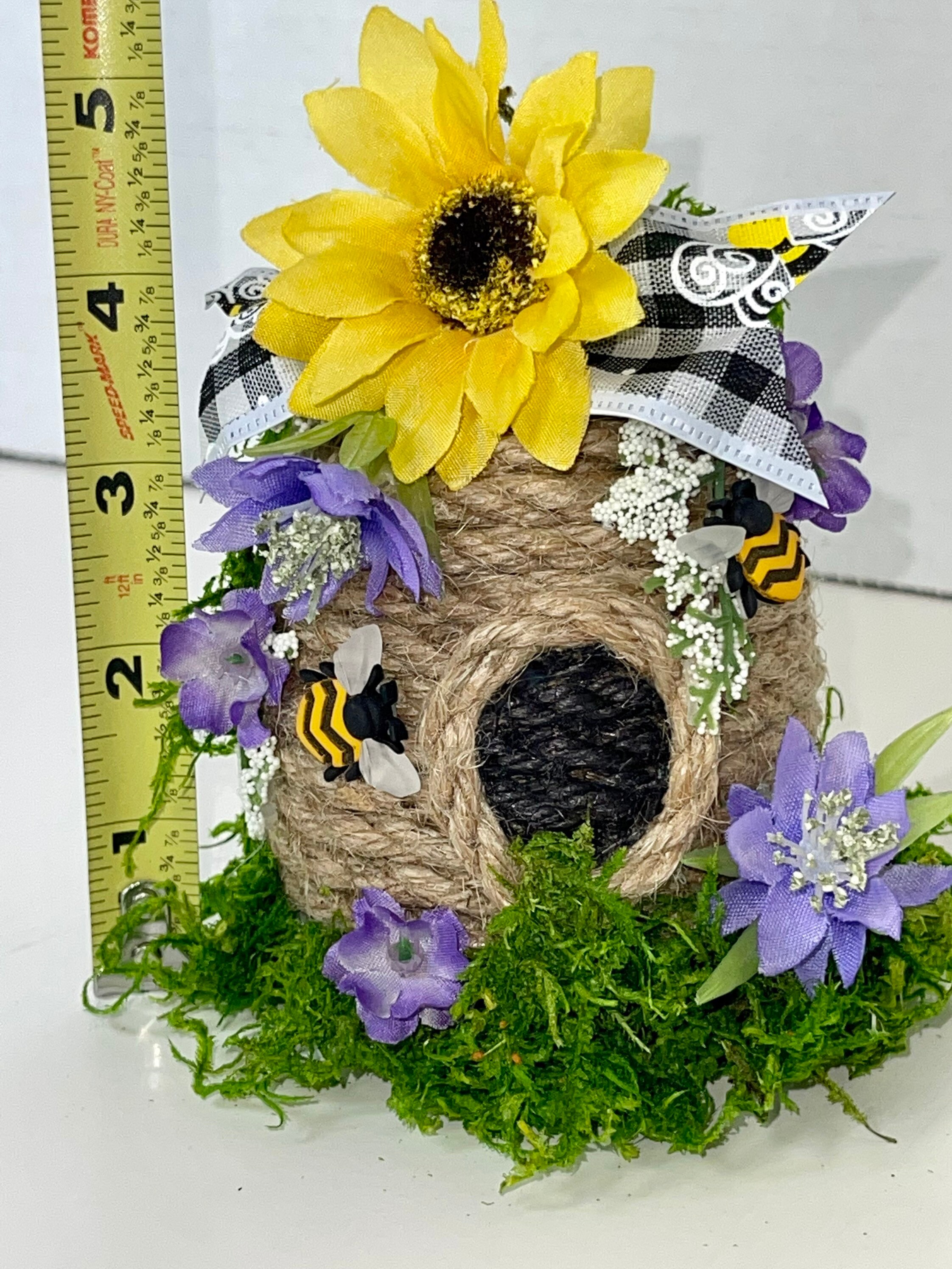 Mini Floral Bee Hive Skep, Bee Hive, Bee Lover Gifts, Gifts for Her ...