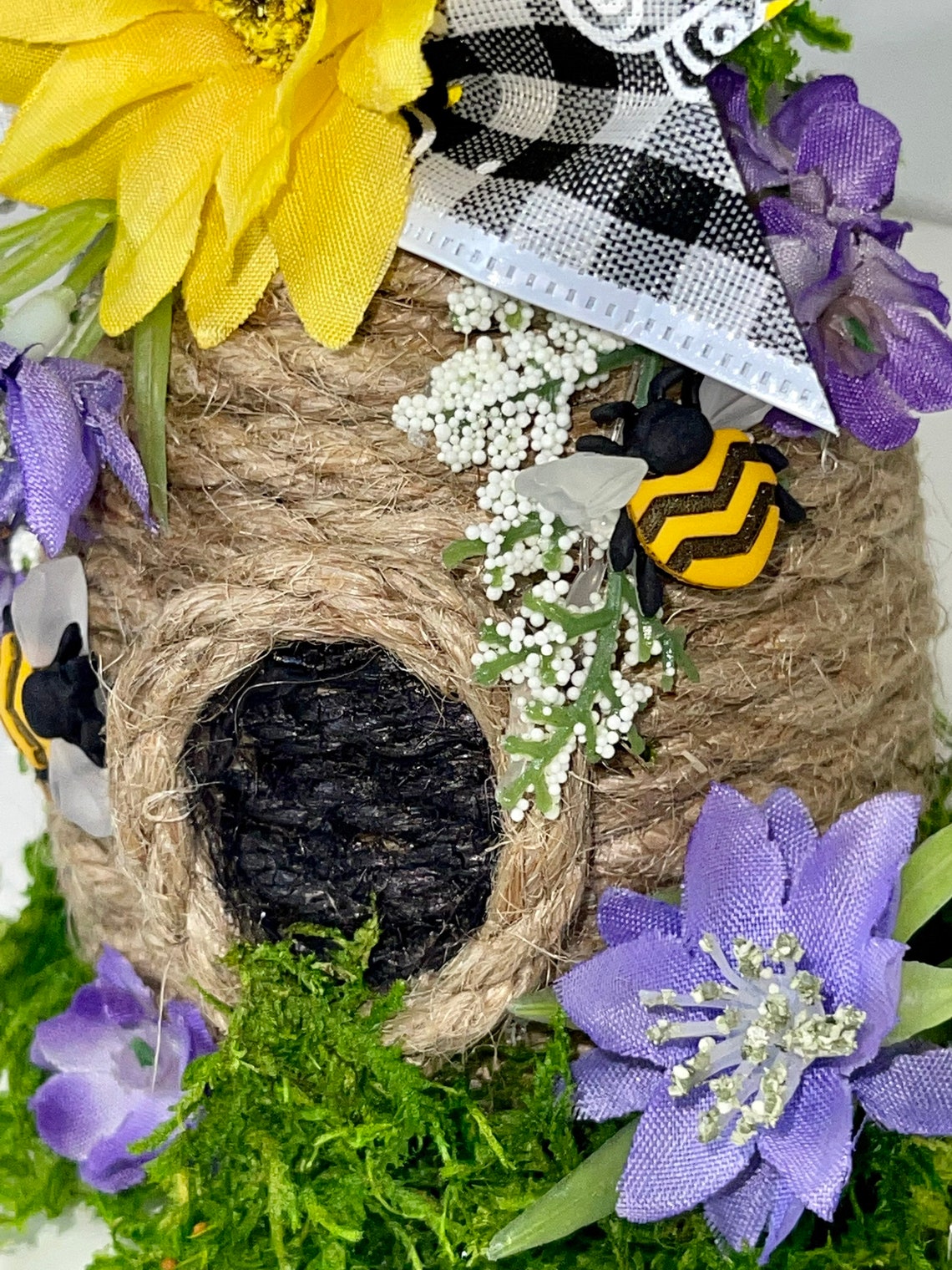 Mini Floral Bee Hive Skep, Bee Hive, Bee Lover Gifts, Gifts for Her ...