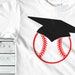 Graduation Cap Baseball Senior Svg for Graduate, Png, Pdf, Dxf, Banner ...
