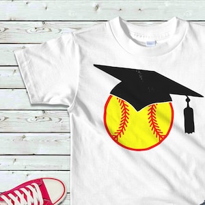 Graduation Cap Softball Senior Svg for Graduate, Png, Pdf, Dxf, Banner ...