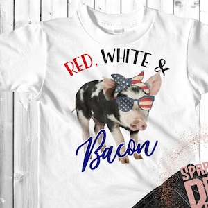 Pig 4th of July Sublimation Deisgn Download Png, Sublimate, Red White ...