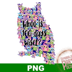 100 Days of School Owl Theme Sublimation Graphics Digital Download ...