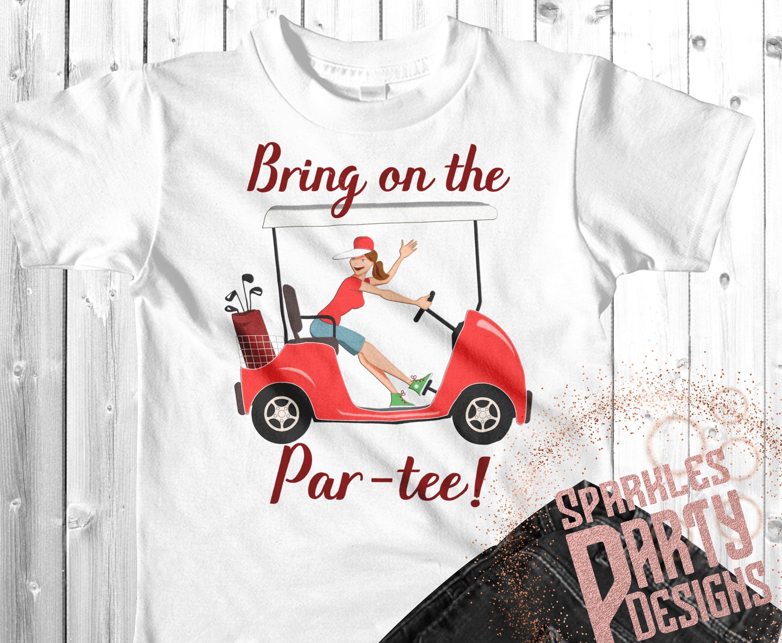 Woman Golf Cart Sublimation Design Graphics Download Png - Etsy