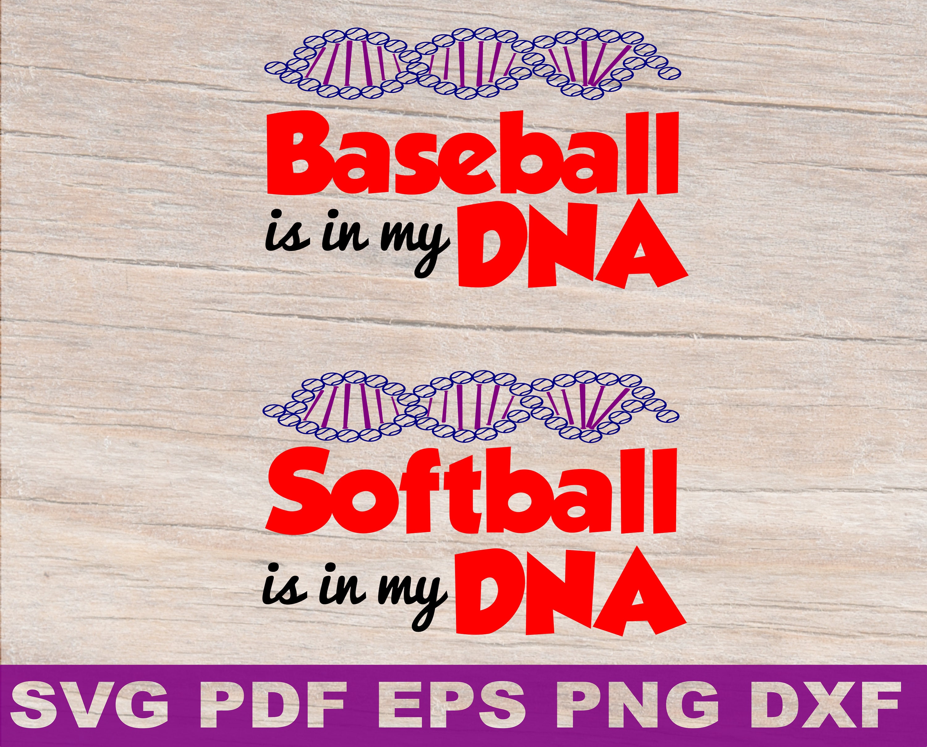 Dna svg in my dna svg in my dna baseball svg softball svg | Etsy