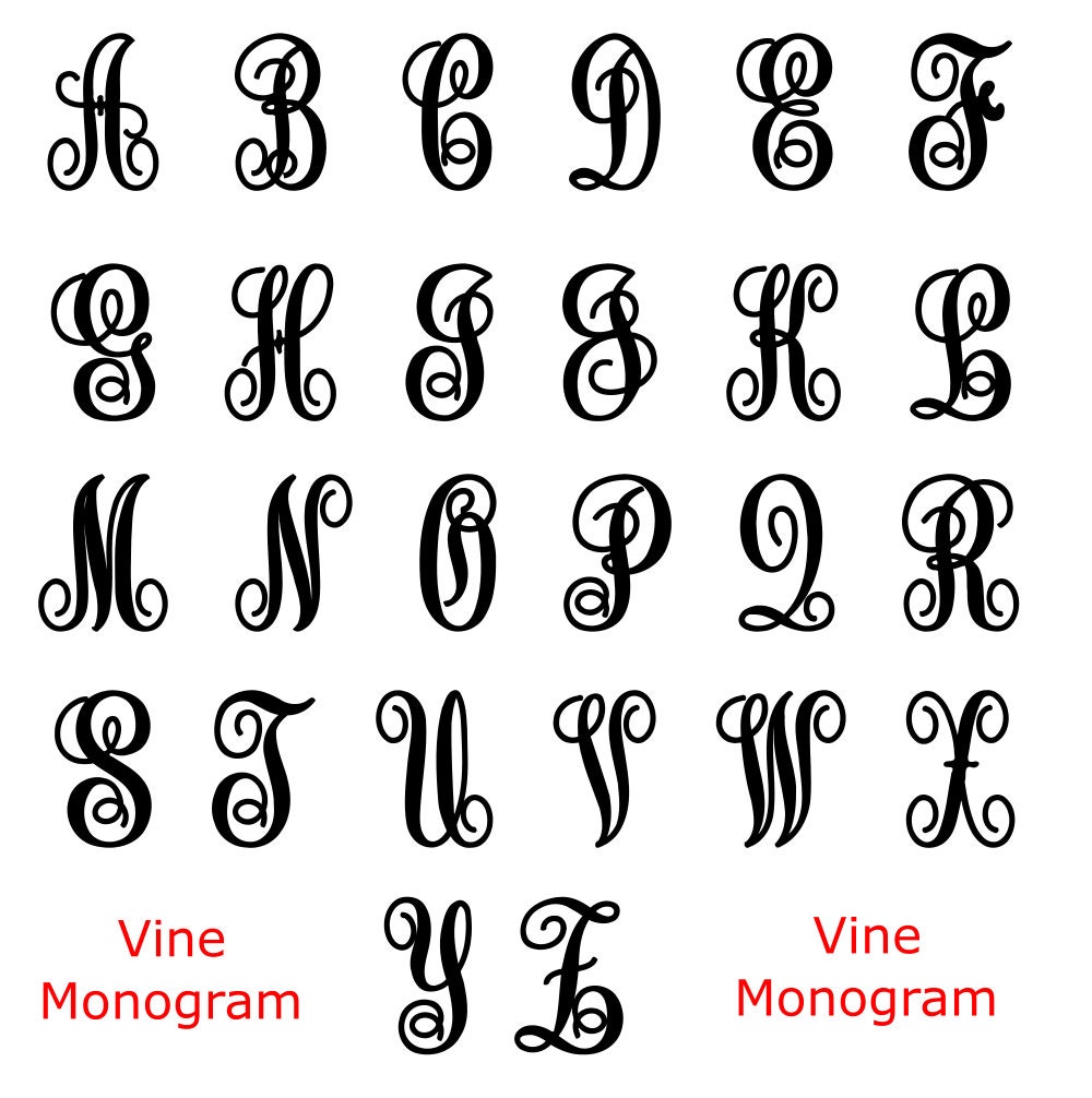 Monogram letters svg Monogram svg letters svg script | Etsy