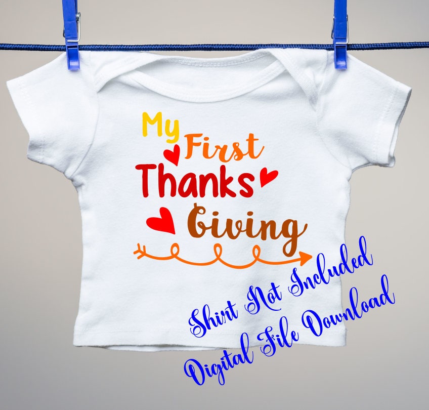 My First 1st Thanksgiving shirt SVG DXF eps and png Files for | Etsy
