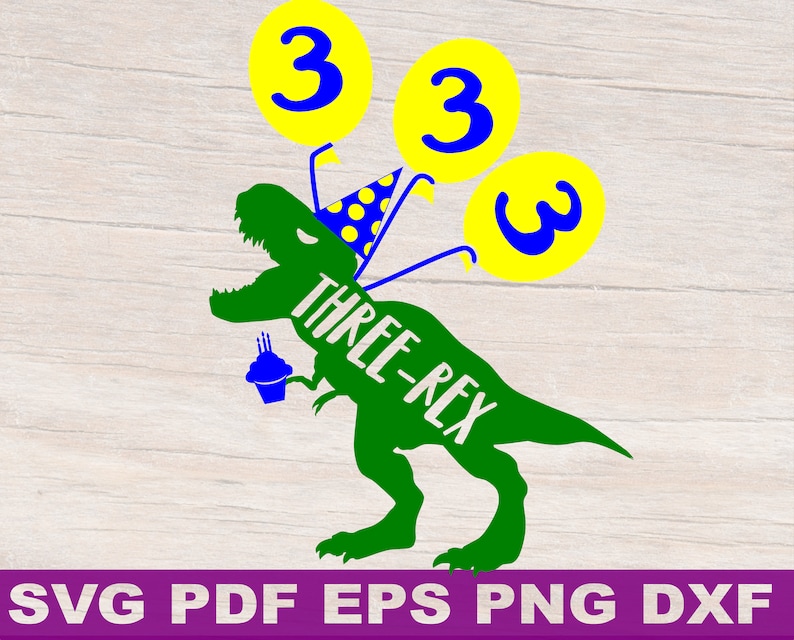 Three Rex Three rex svg Three Rex file Dinosaur Birthday | Etsy