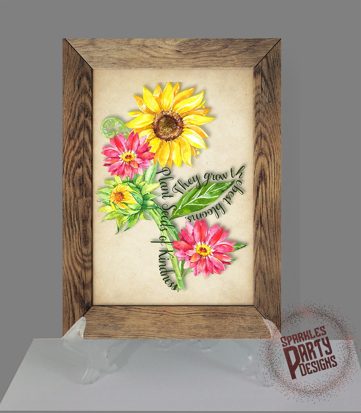 Plant Seeds of Kindness Sunflower Frame Sign Sublimation | Etsy