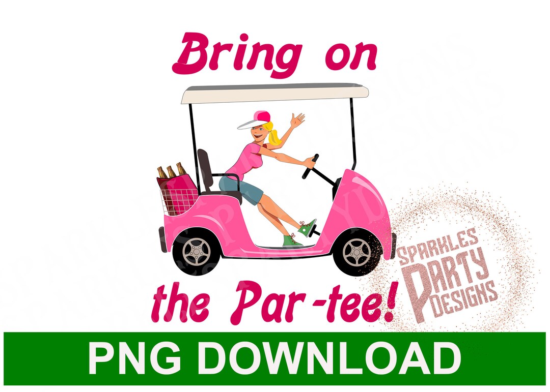 Blonde Woman Driving Par-tee Golf Cart Sublimation Design Graphics ...