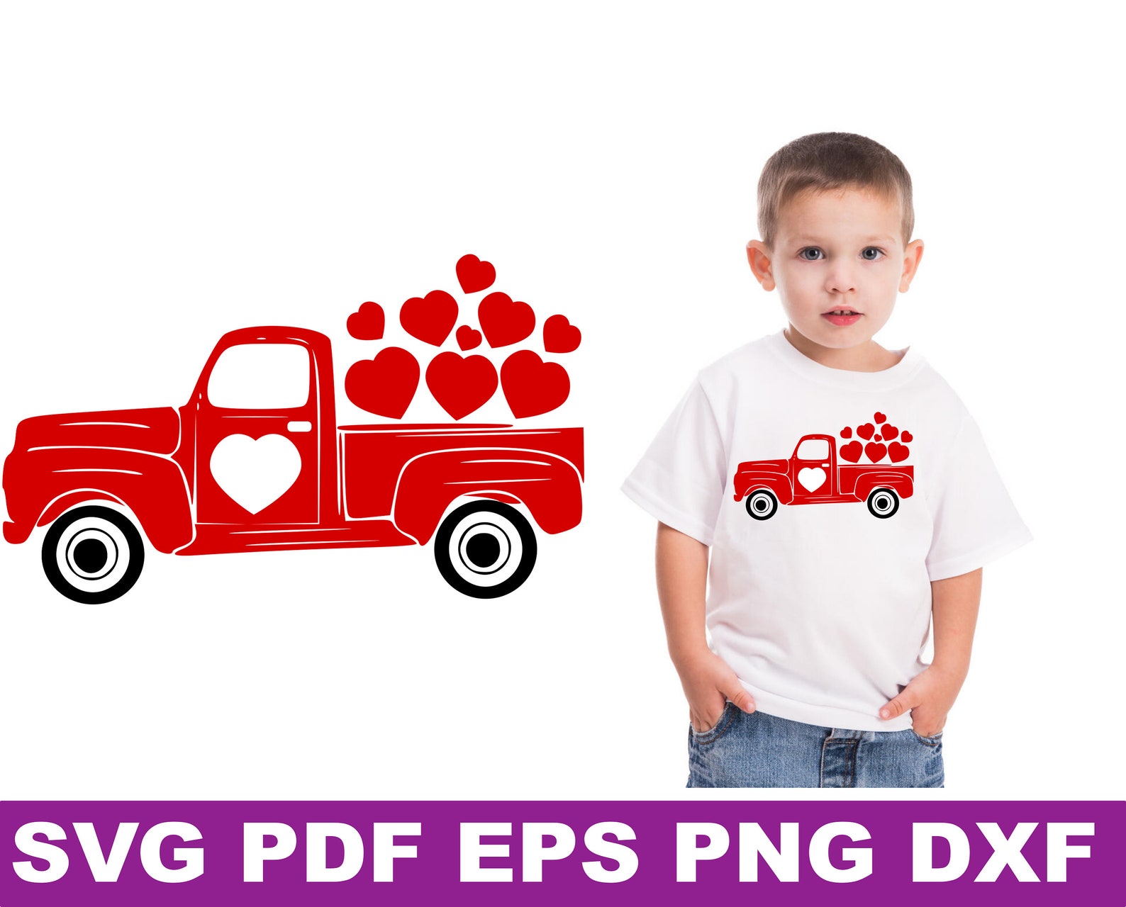 Red Truck Valentine SVG Red Truck SVG Valentine SVG | Etsy