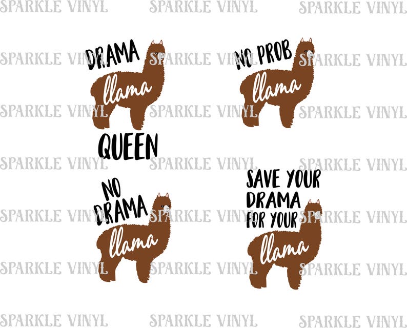 No Prob Llama Svg Drama Llama Svg Llama Svg No Drama Llama - Etsy