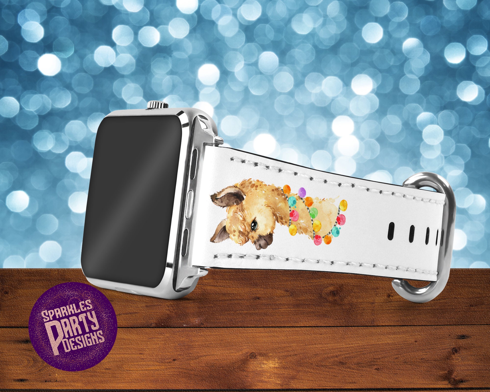 Llama Boy on White Background Watch Band Sublimation Design Template ...