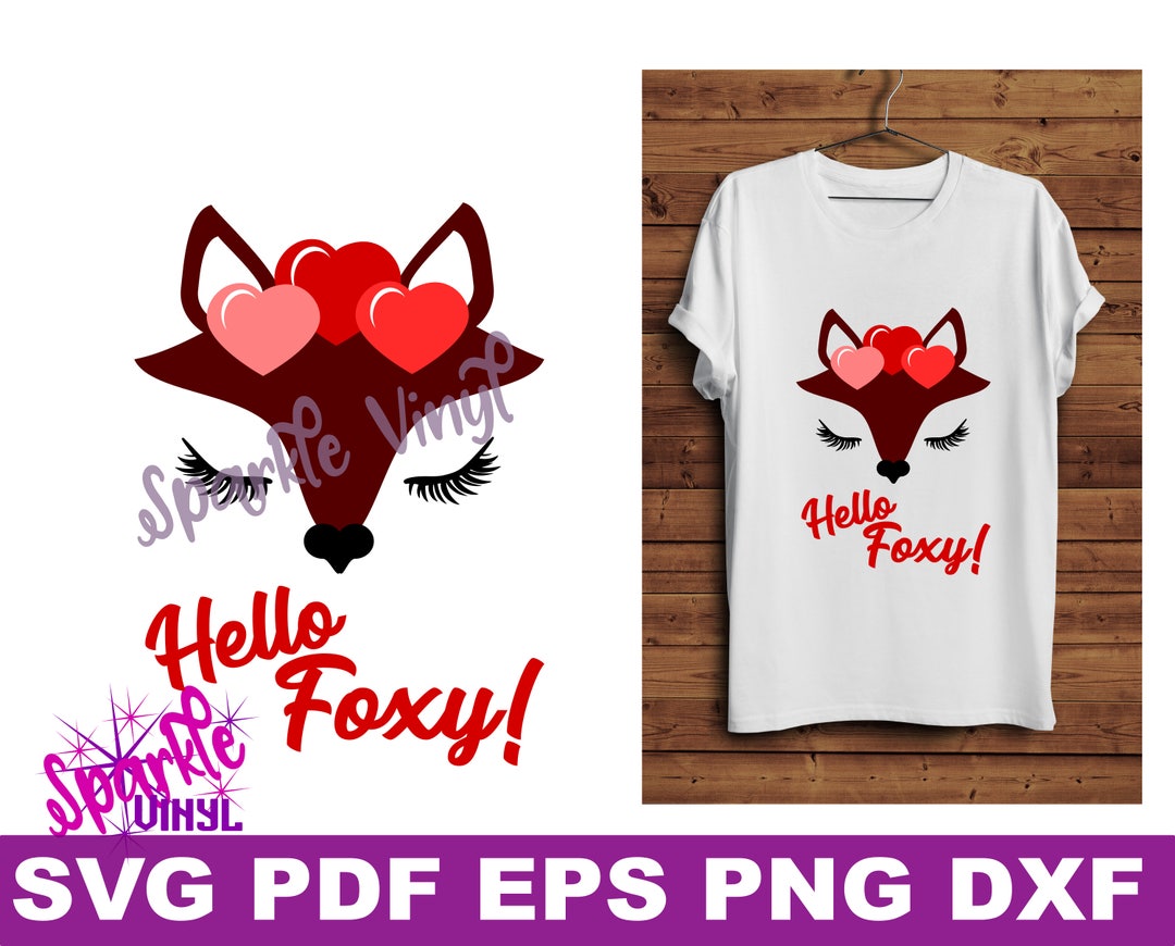 Valentines Day Svg Shirt Fox Valentine Svg Foxy Svg - Etsy