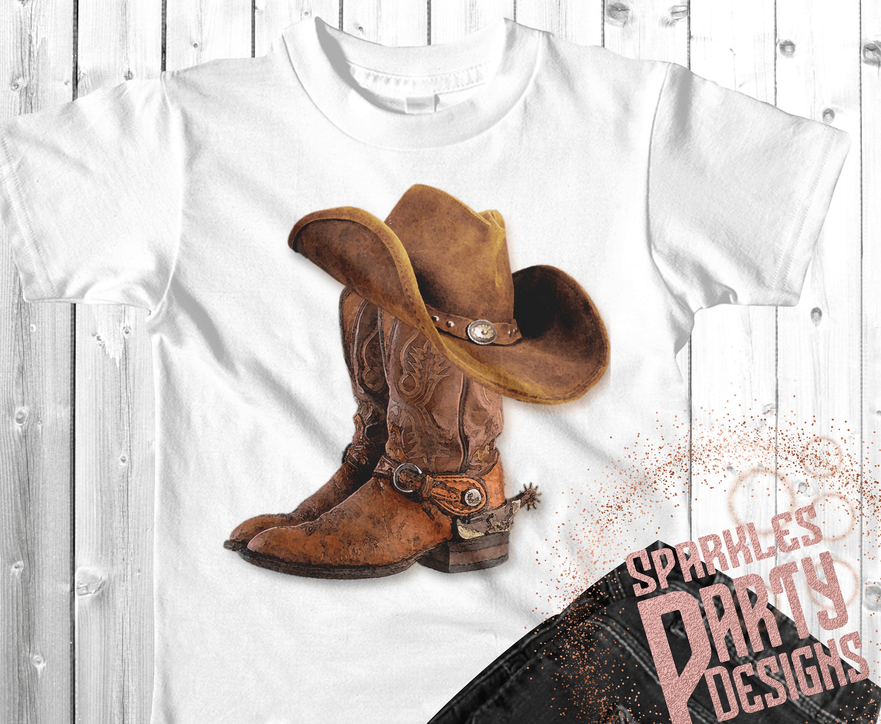 Cowboy Boots and Hat Sublimation Design Download Sublimate | Etsy