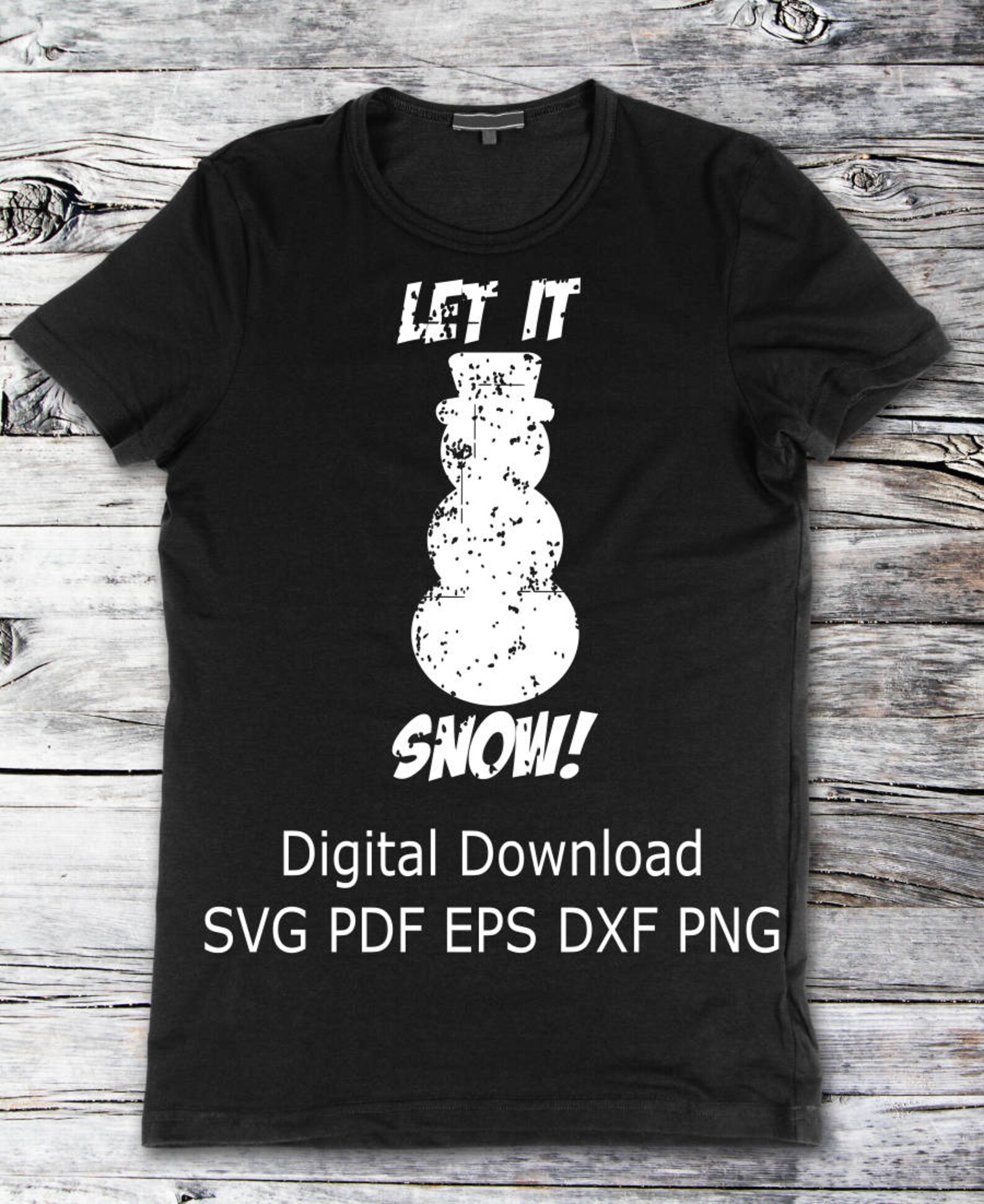 Svg Christmas Snowman Let It Snow Words Sign Stencil Farmhouse - Etsy