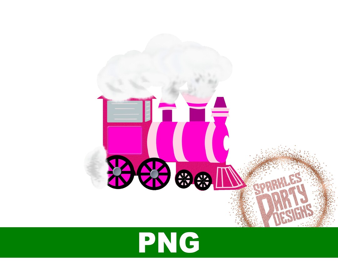 Pink and Purple Christmas Train Ornament Sublimation Graphics Designs ...