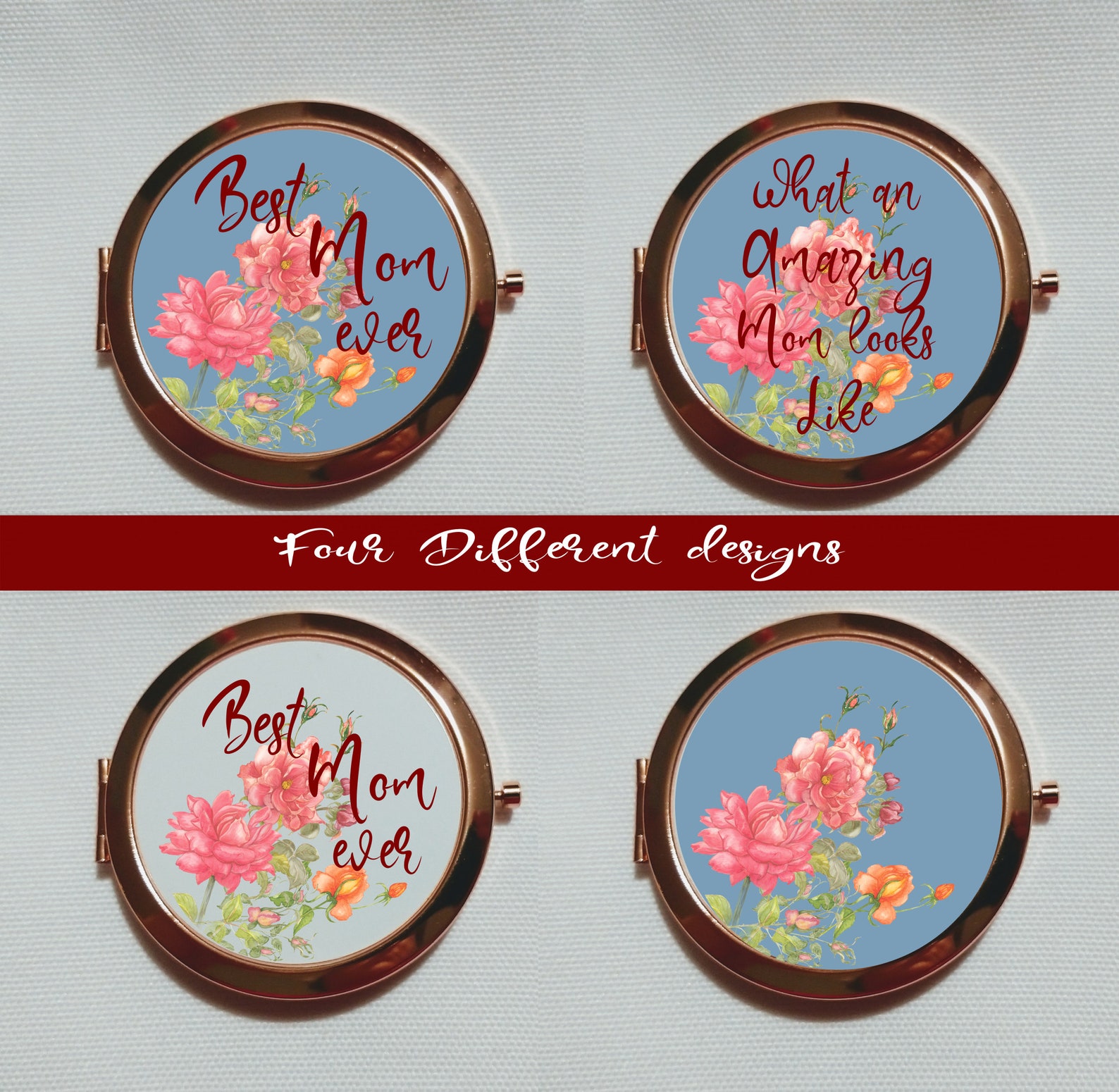 Compact Round Template Design Sublimation Design Rose Gold - Etsy