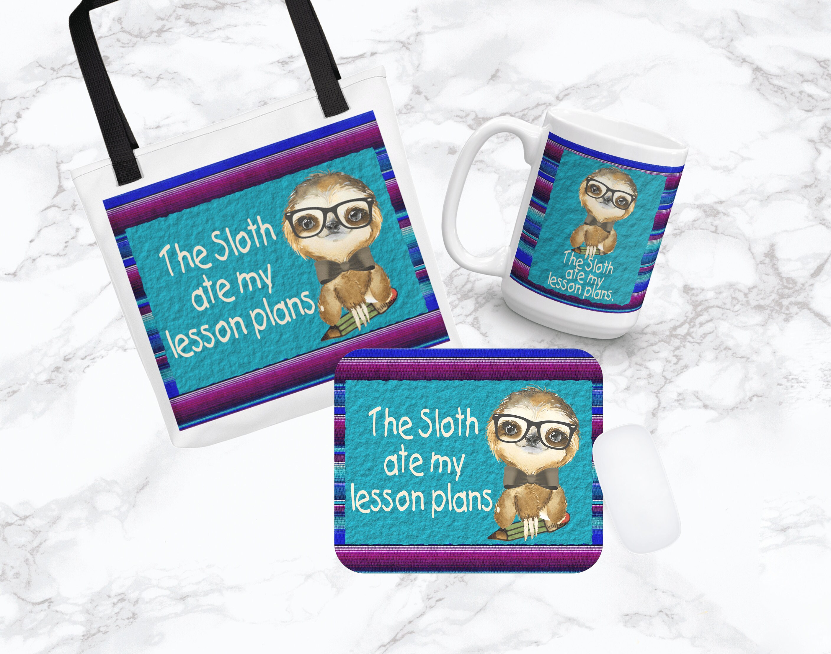 Sloth teacher ate my lesson plans sublimation transfer design | Etsy