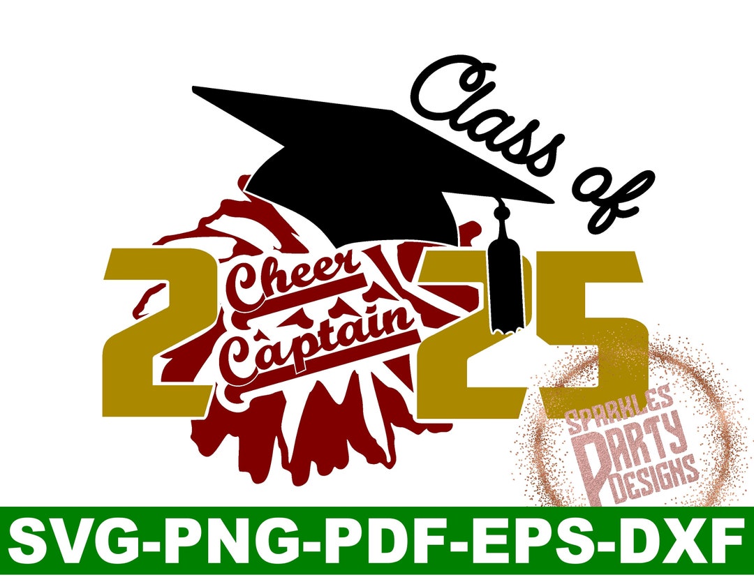 2025 Cheer Senior Captain Night Svg, Class of 2025 Svg, 2025 Cheer ...