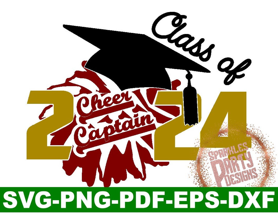 2024 Cheer Captain Senior Night SVG and PNG, Sublimation Graphics ...