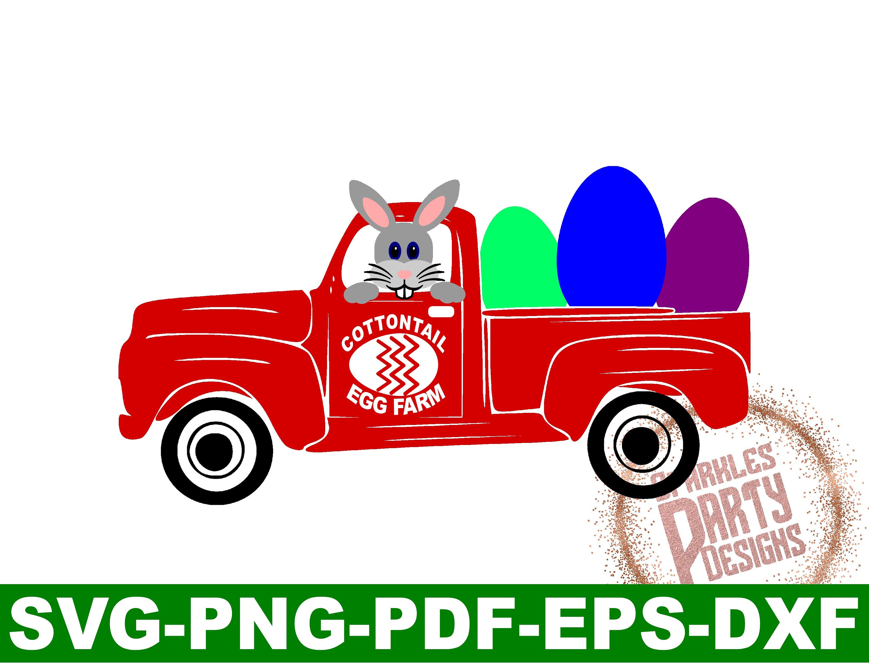 Red Truck Easter, Easter Svg Files Boy, Easter Bunny Svg Cutting Files ...