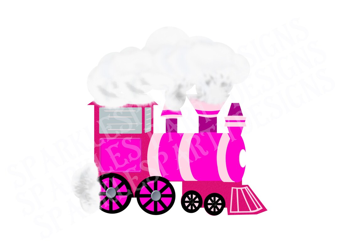 Pink and Purple Christmas Train Ornament Sublimation Graphics Designs ...