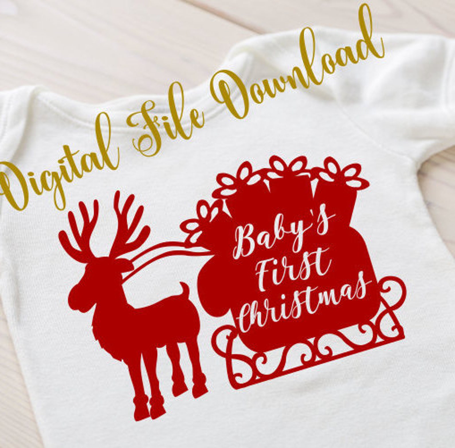 Baby's First Christmas SVG Files for Cutting DXF Cricut - Etsy