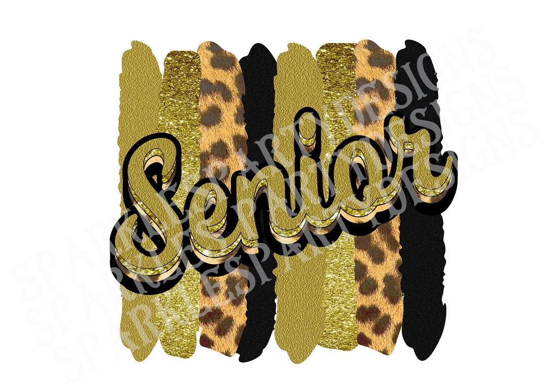 Retro Letters Senior Brush Strokes Sublimation Graphics Designs PNG ...