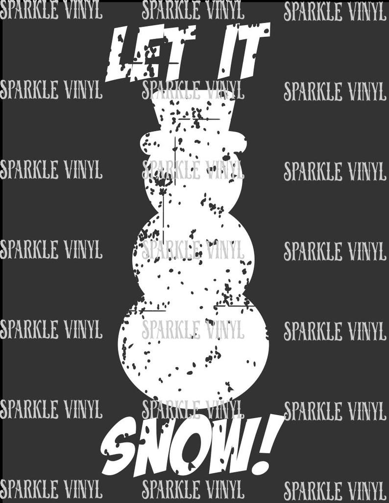 Svg Christmas Snowman Let It Snow Words Sign Stencil Farmhouse - Etsy