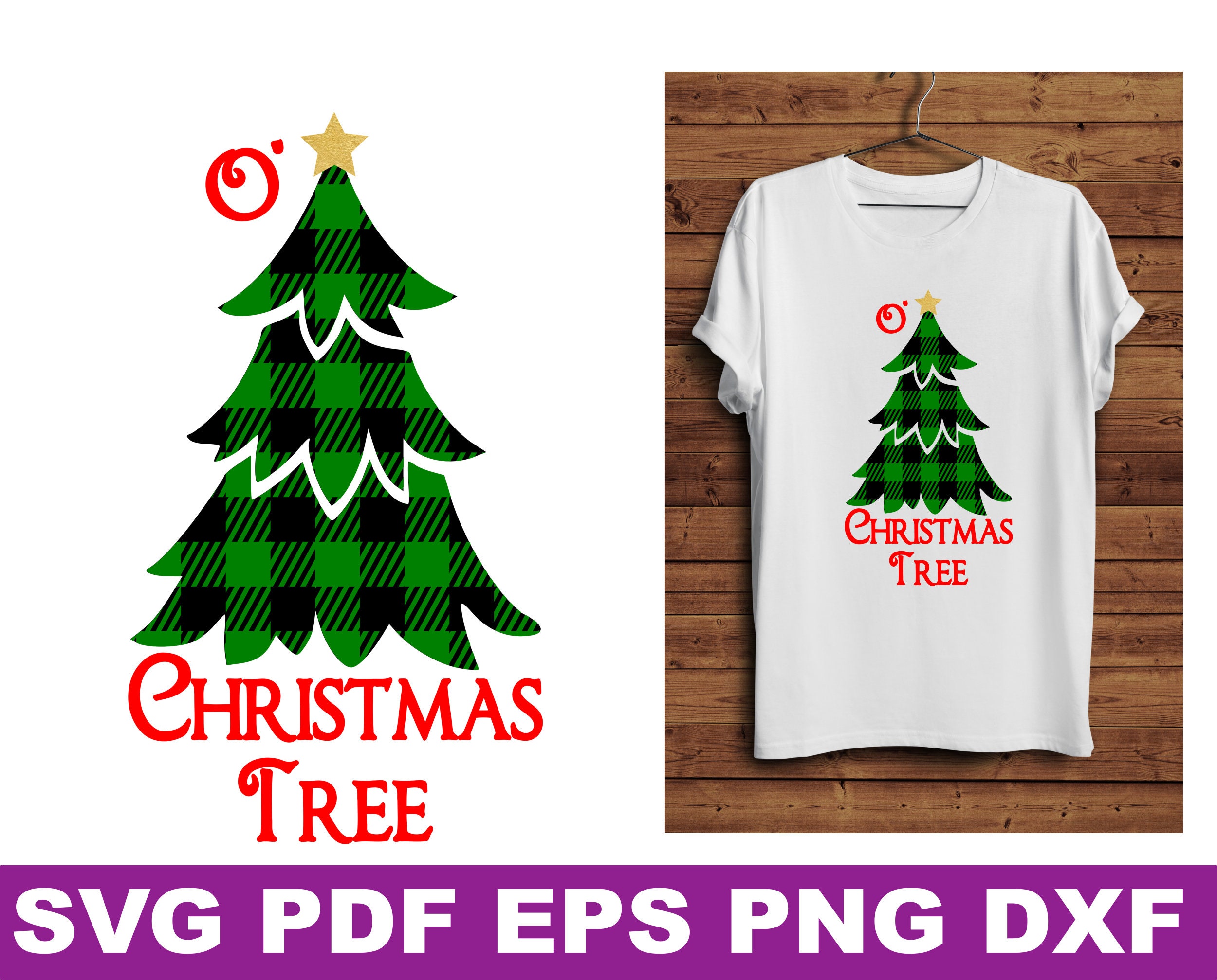 Christmas Tree SVG Buffalo Plaid Christmas Tree Svg tree | Etsy