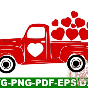 Red Truck Valentine SVG, Red Truck SVG Valentine SVG, Valentine's Day ...