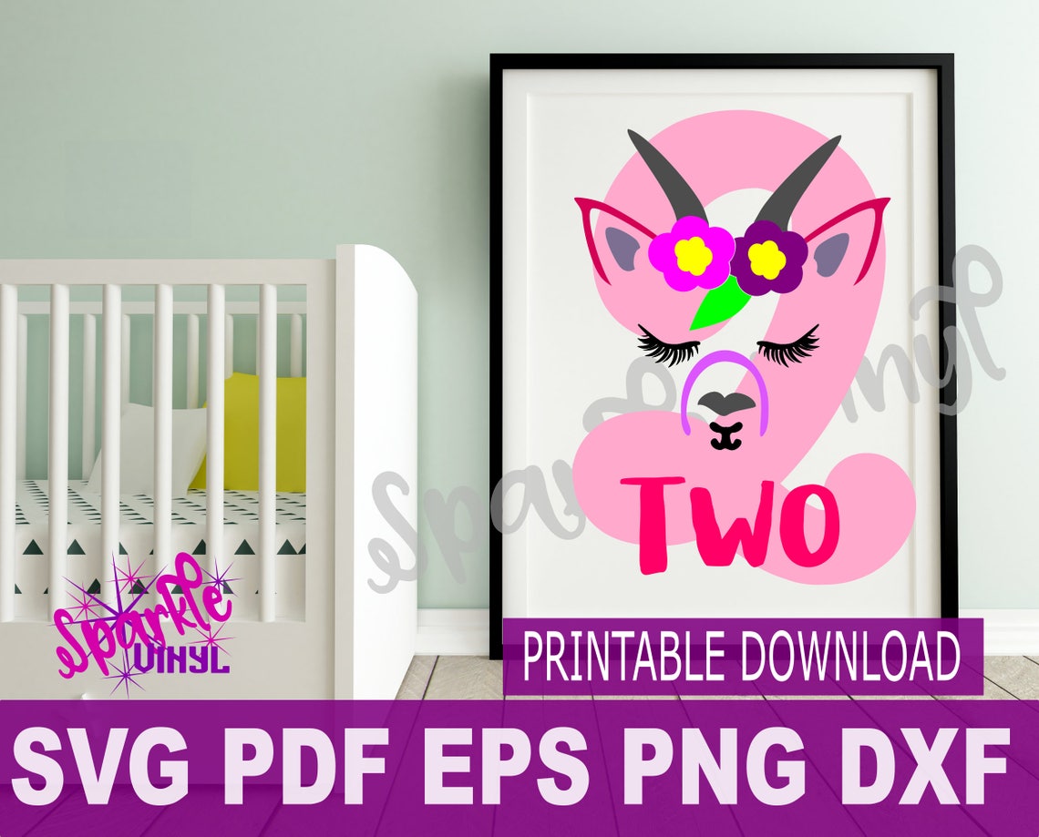 Two Birthday Svg Two Svg File Two Svg Goat Birthday 2nd | Etsy