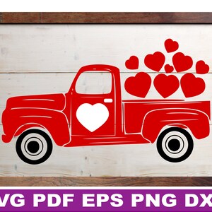 Red Truck Valentine SVG, Red Truck SVG Valentine SVG, Valentine's Day ...