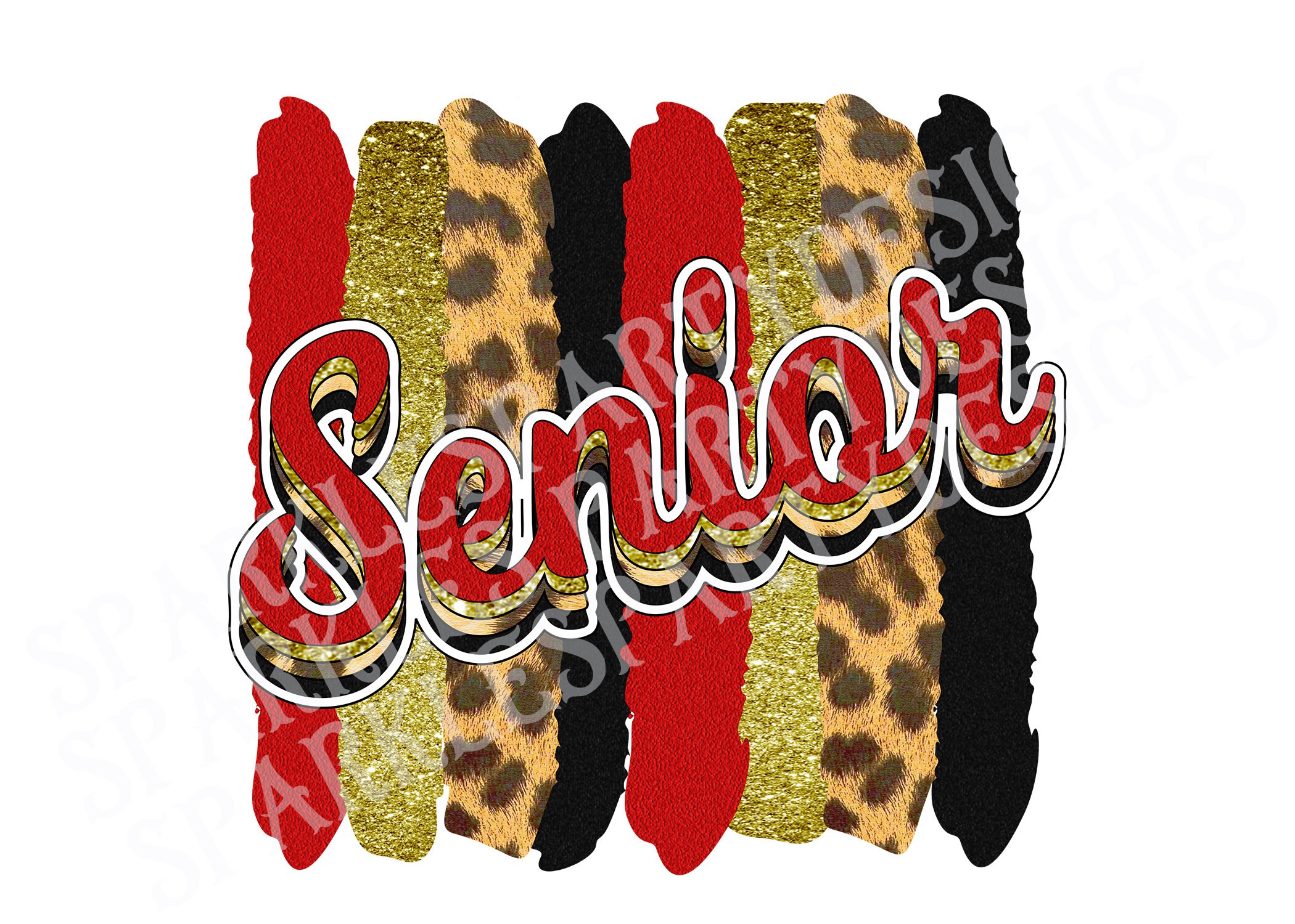 Retro Letters Senior Brush Strokes Sublimation Graphics | Etsy