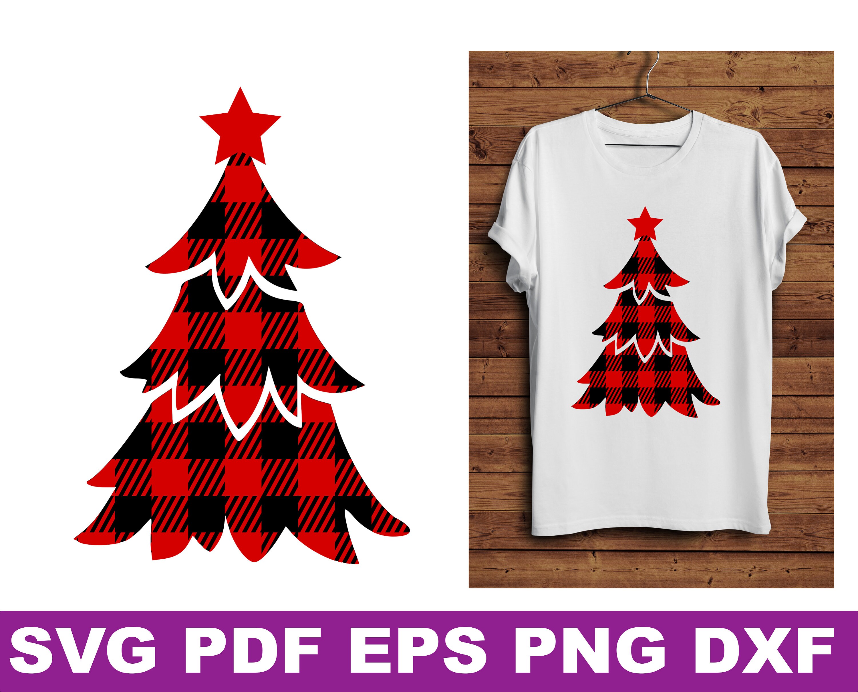 Christmas Plaid Tree Svg, Buffalo Plaid Christmas, Buffalo Plaid Svg ...