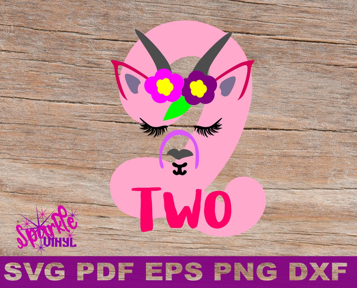 Two Birthday Svg Two Svg File Two Svg Goat Birthday 2nd | Etsy