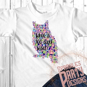 100 Days of School Owl Theme Sublimation Graphics Digital Download ...