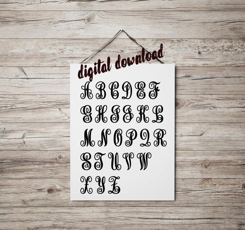 Monogram letters svg Monogram svg letters svg script | Etsy