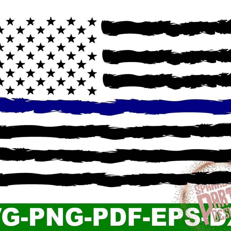 Thin Blue Line Flag Svg - Etsy