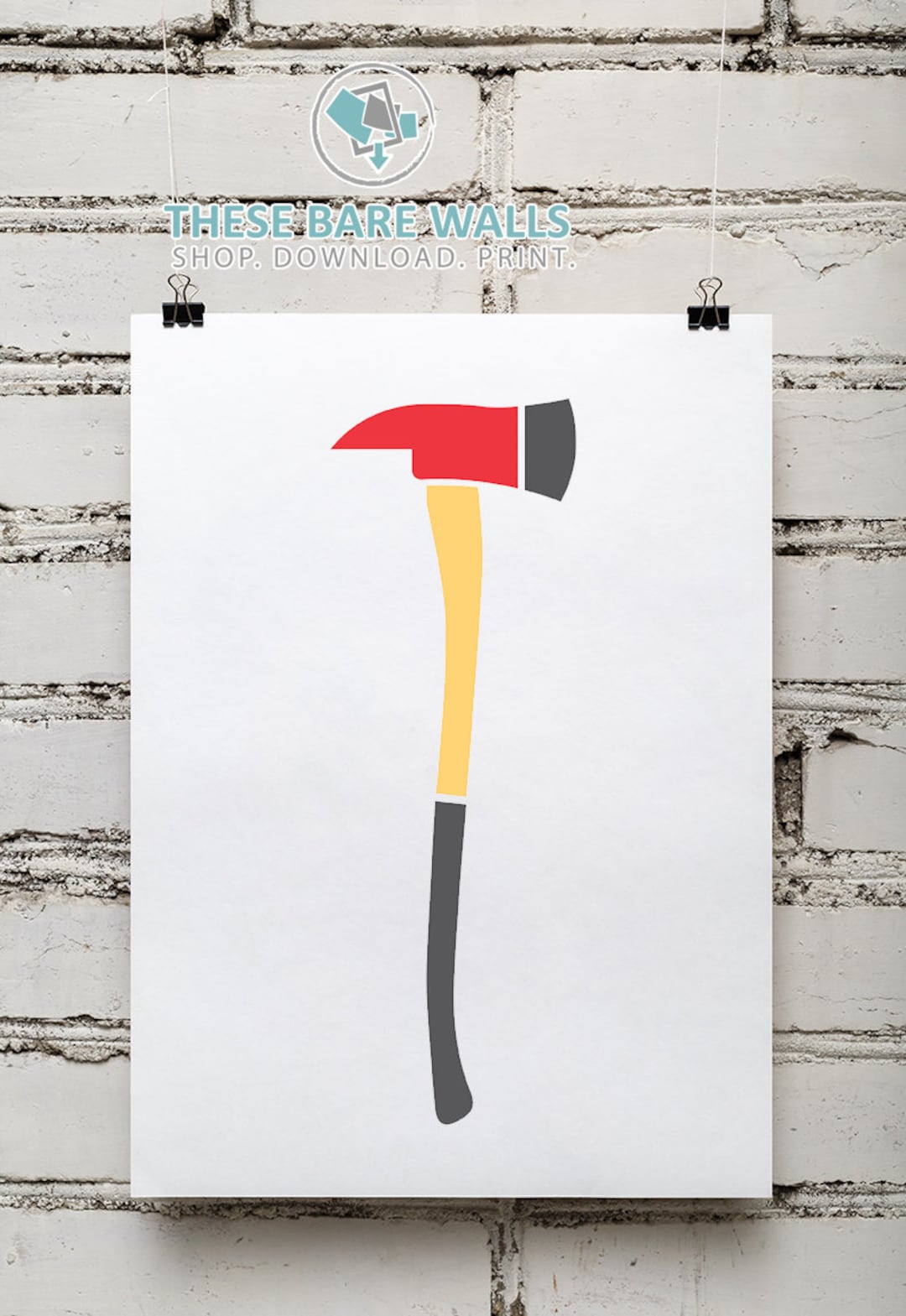 Printable Wall Art, Fire Department Prints, Fireman Ax, Fireman Decor ...