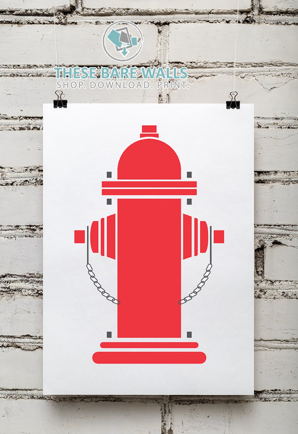 Printable Wall Art, Fire Department Prints, Fire Hydrant, Fireman Decor ...