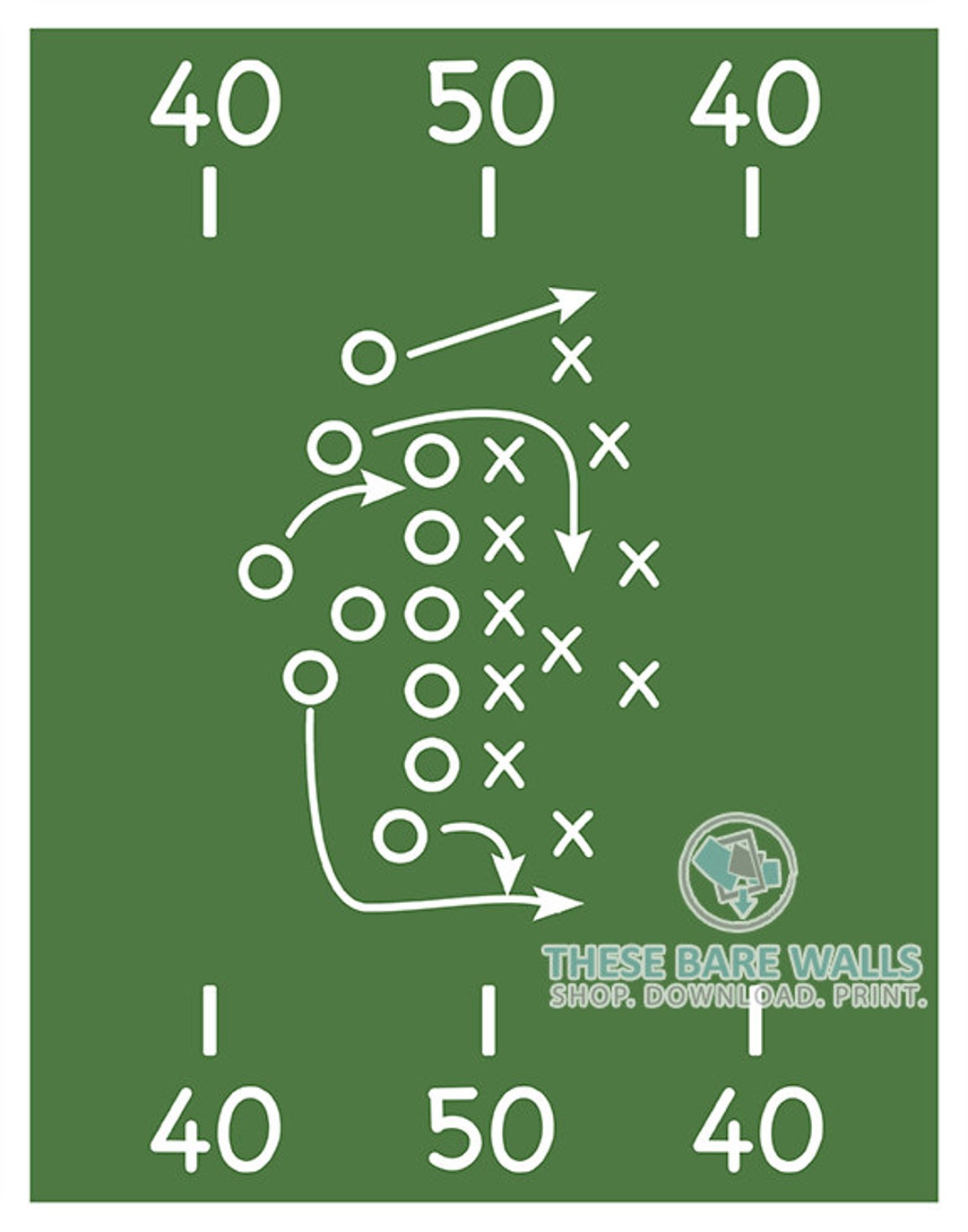 Football Field Print, Football Field Decor, Football Theme Room ...