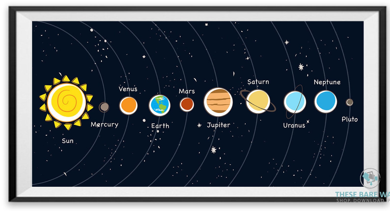 Printable Wall Art, Solar System Print, Space Print, Planet Print, Size ...