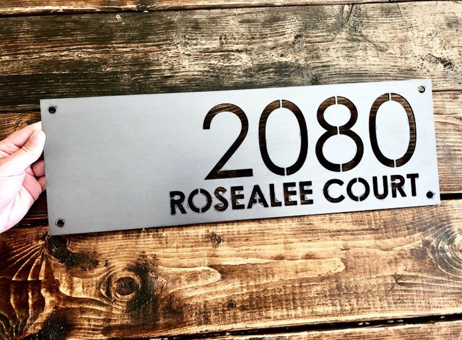 Custom Metal House Number With Street Name - House Number Sign ...