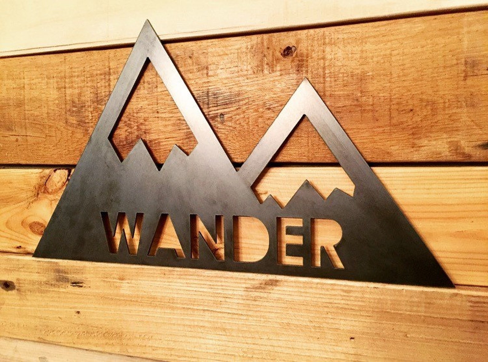 Wander Sign Rustic Metal Mountain Wall Hanging Home Decor | Etsy Canada