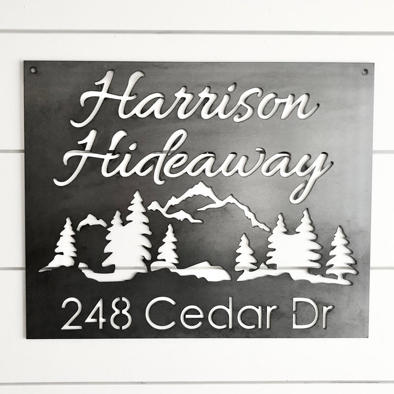 Rustic Metal Address Sign - Etsy