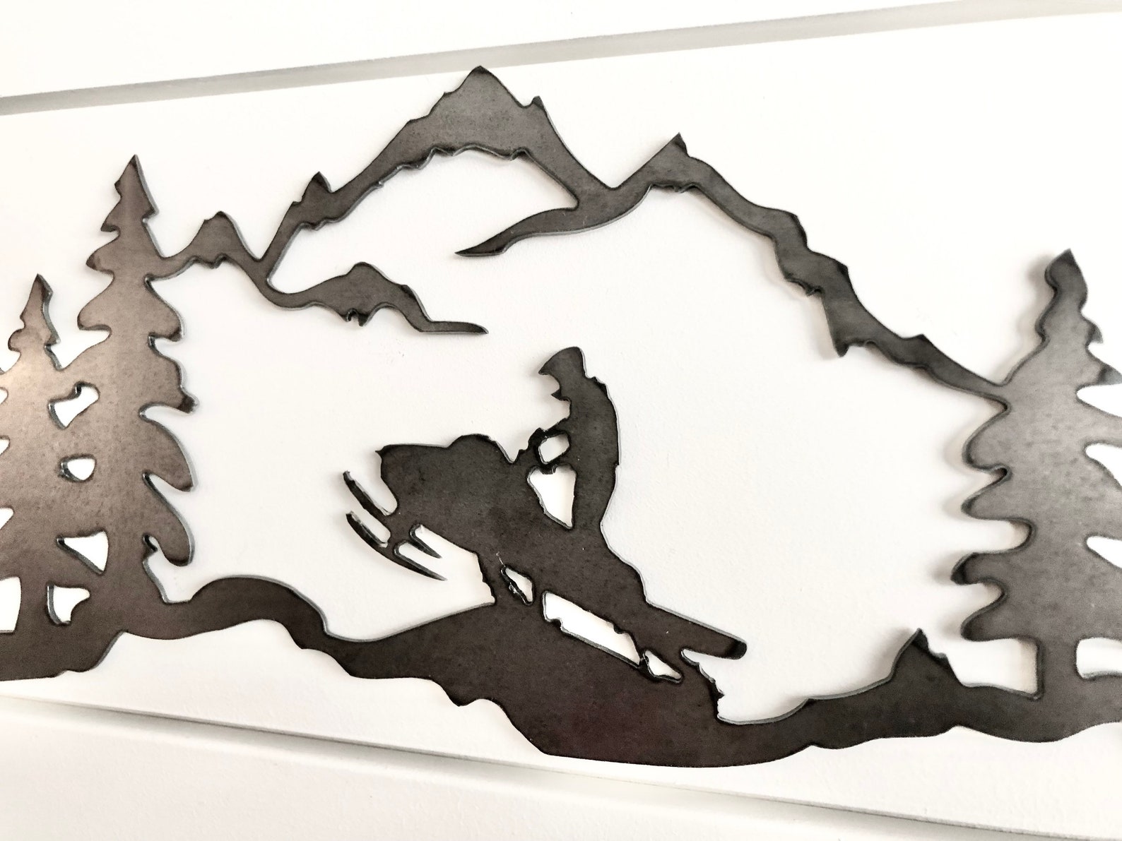 Mountain Range With Snowmobile Snowmobile Scene Mountain | Etsy