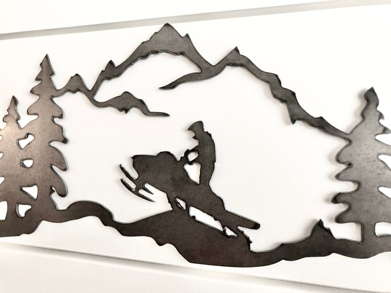 Mountain Range With Snowmobile Snowmobile Scene Mountain | Etsy